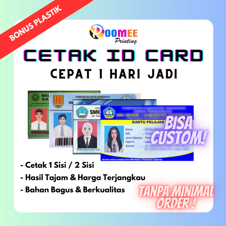 Cetak ID Card / Kartu Member Bahan PVC Bisa Custom | Lazada Indonesia