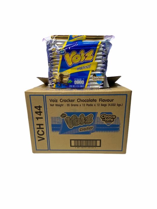 VOIZ Cracker CHOCOLATE Flavour ,BLUE 28g 1ลัง/บรรจุ 12 แพค/จำนวน 144 ...