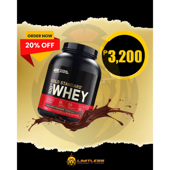 Optimum Nutrition 100% Whey Protein Powder 5 lbs - On Gold Standard ...