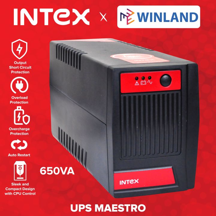 NEW! INTEX Maestro 650VA - 390W Uninterruptible Power Supply UPS with ...