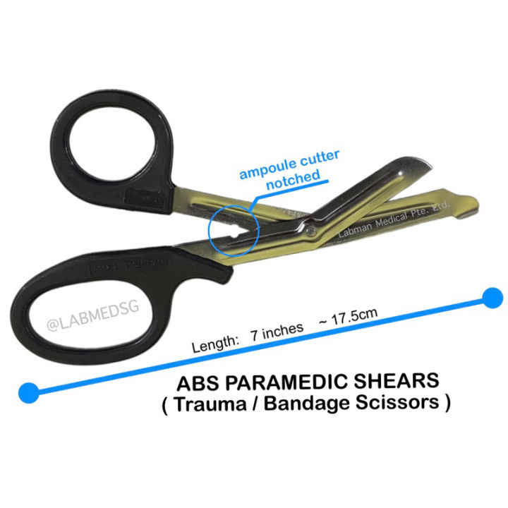 LABMEDSG Paramedic Shears (EMT Scissors, Trauma blade, ABS Bandage ...