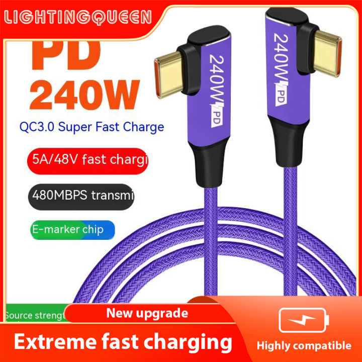 240W Super Fast Charging] Type-c Data Cable USB-C To C Laptop Mobile ...