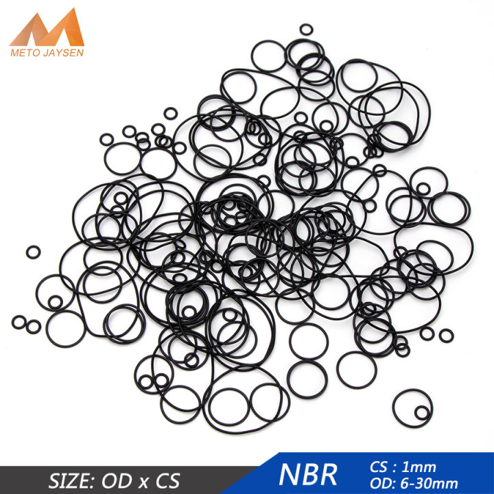 Round Soft Oring 20pcs Outer Diameter 6mm-30mm Thickness 1mm Black NBR ...
