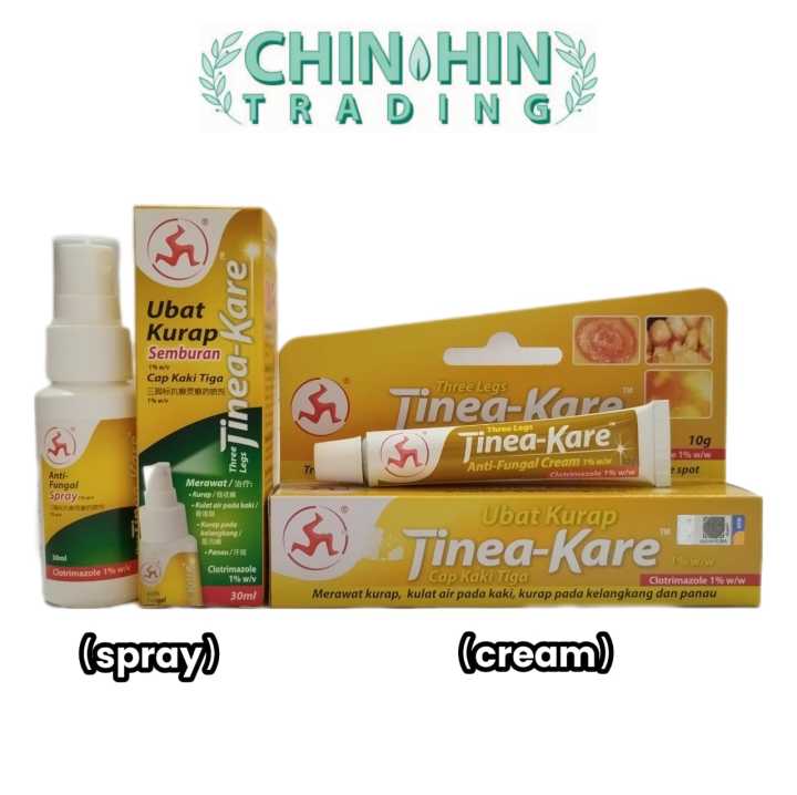 [THREE LEGS] Tinea-Kare Antifungal Cream (10g) / Spray (30ml) | Lazada