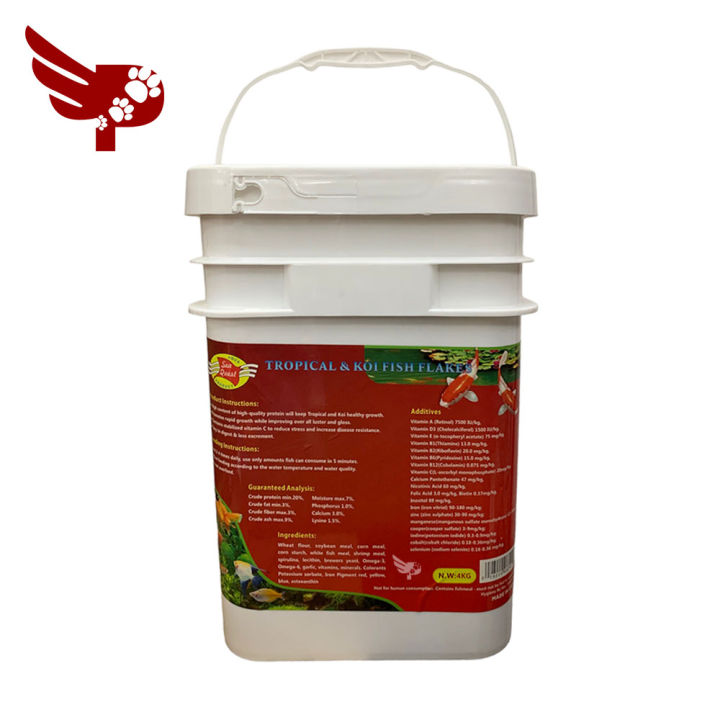 Sea Quest Tropical & Koi Fish Flakes 4kg - sold per PAIL - TIMBA - Fish ...