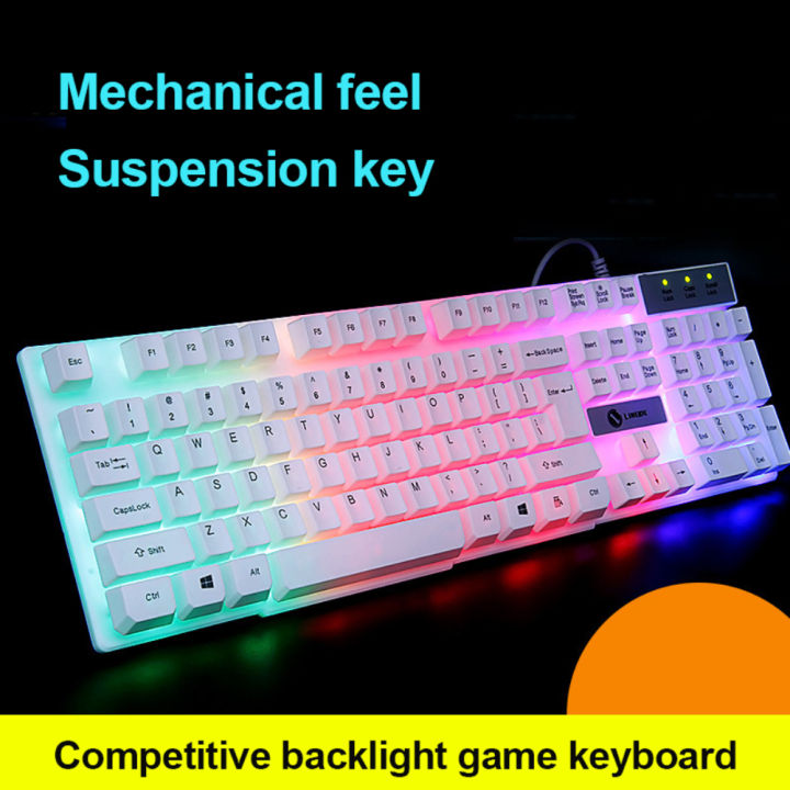 【Local stock】Lxwei TX300 Colorful LED Backlight Ergonomic Mechanical ...