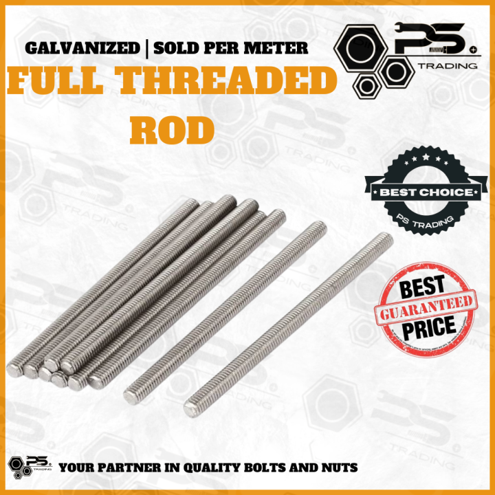FULL THREADED ROD 3/8 | 1/2 | 5/16 GALVANIZED (GI) 1 METER PER ORDER ...