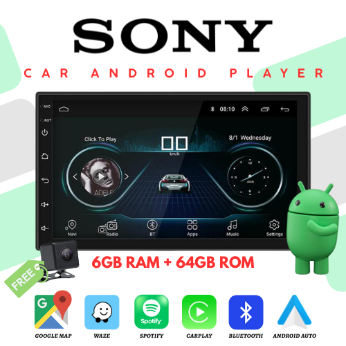 SONY Premium Android Car Player 6GB RAM 64GB ROM | MirrorLink + CarPlay ...