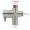SUS304 Stainless Steel Shower Diverter Adapter T Connector Splitter 3 ...