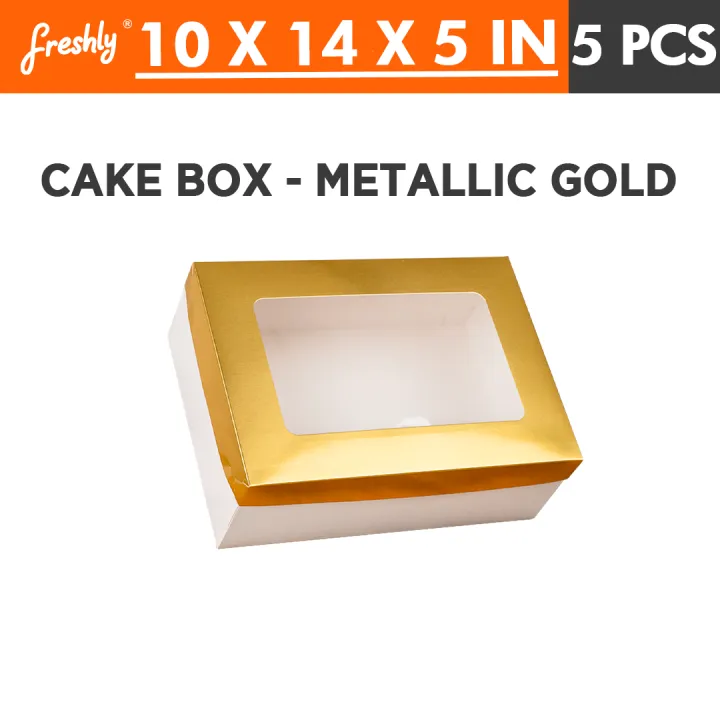 Rectangle Cake Box - 10 x 14 x 5 inches - 5 sets - Freshly Blue, Plain ...