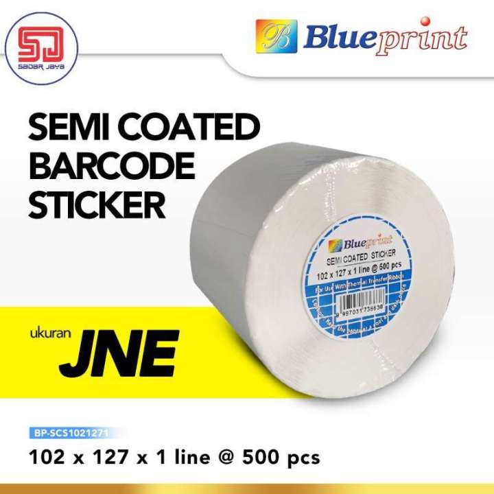Sticker label Barcode BLUEPRINT 102x127x1 Line Semi Coated Label Resi ...
