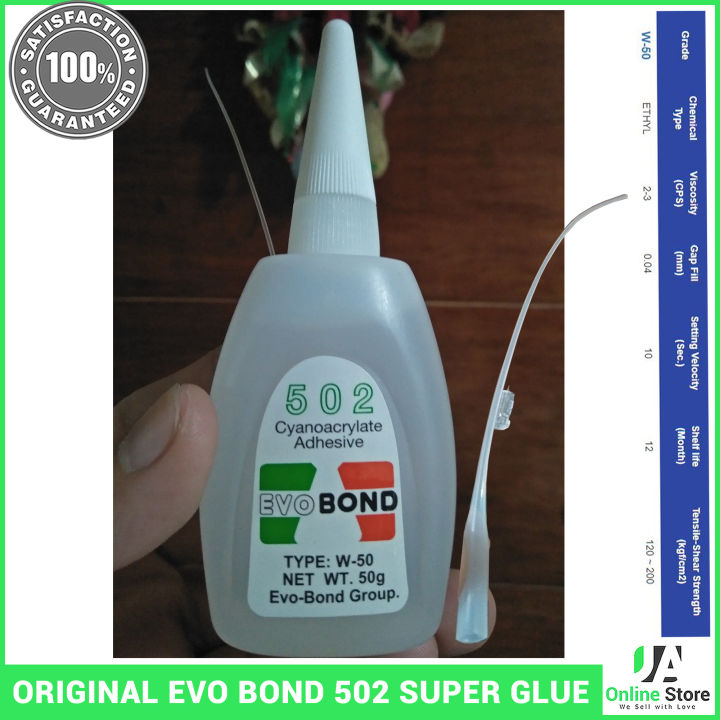 Original Evobond Cyanoacrylate 502 Super Glue Adhesive Evo Bond Cyno Cyano Tarpaulin Acrylic ...