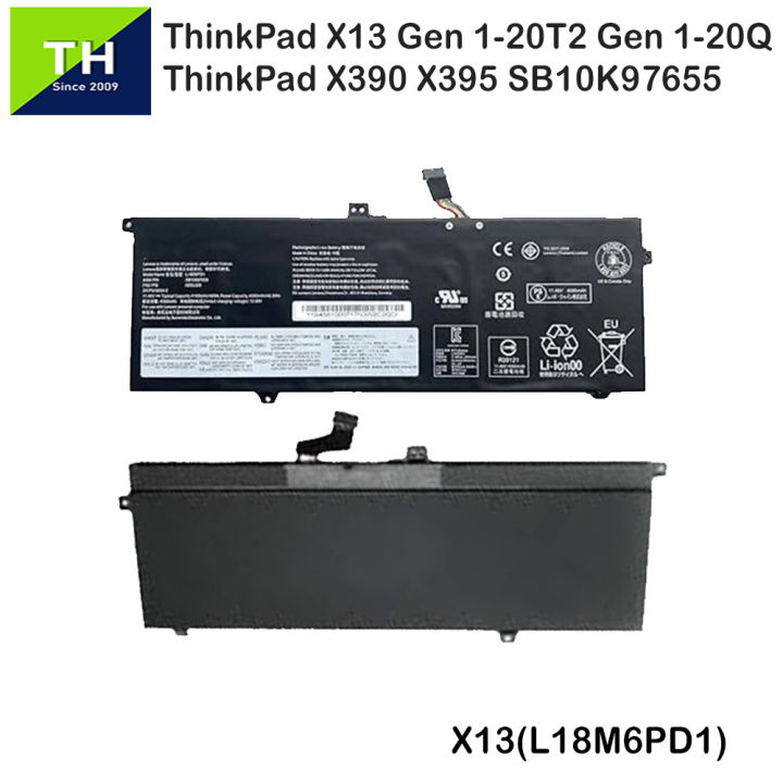 Lenovo ThinkPad X13 Gen 1 / X390 X395 L18M6PD1 Series 6 Cells 48Wh ...