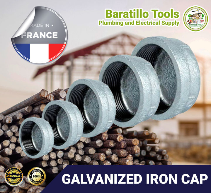 Original Galvanized Heavy Duty Iron Cap 1/4", 3/8", 1/2", 3/4" & 1 ...