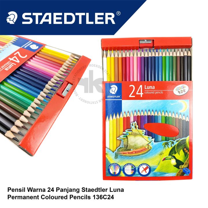 Staedtler Luna Coloured Pensil Warna 24 Panjang Permanent 136C24 (Cover Kapal Melayang) | Lazada ...