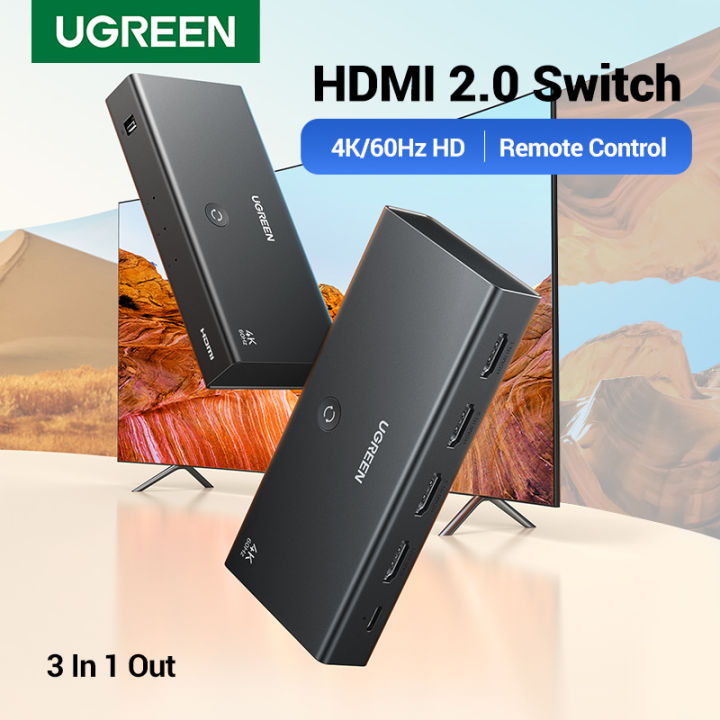 UGREEN 4k 60HZ HDR 3 in 1 out HDMI Splitter Dual simultaneous Display for laptop PS5 Switch ...