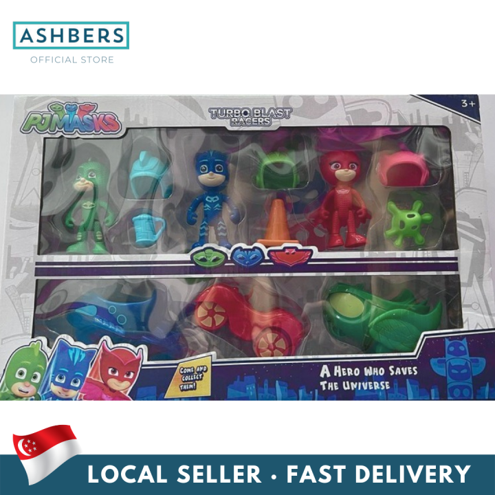 PJ Masks Deluxe Figure & Turbo Blast Vehicle Set, Toy Gift Set Catboy ...