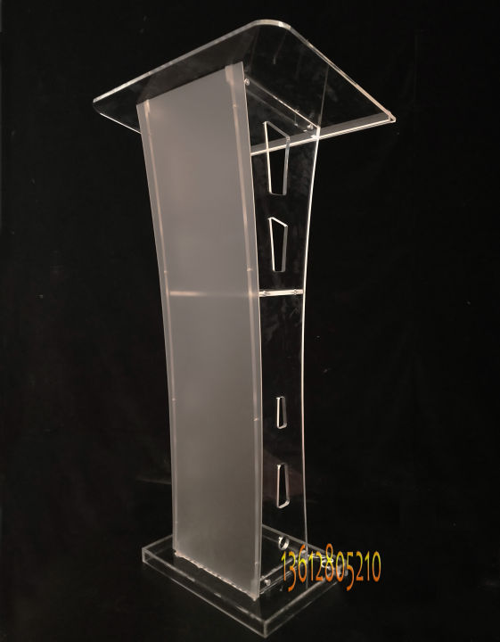 Transparent podium acrylic podium crystal podium reception desk church ...