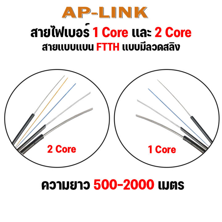 สายไฟเบอร์ออฟติก 1 Core มีสลิง Fiber Optic 1core Ftth Sm และ สายไฟเบอร์