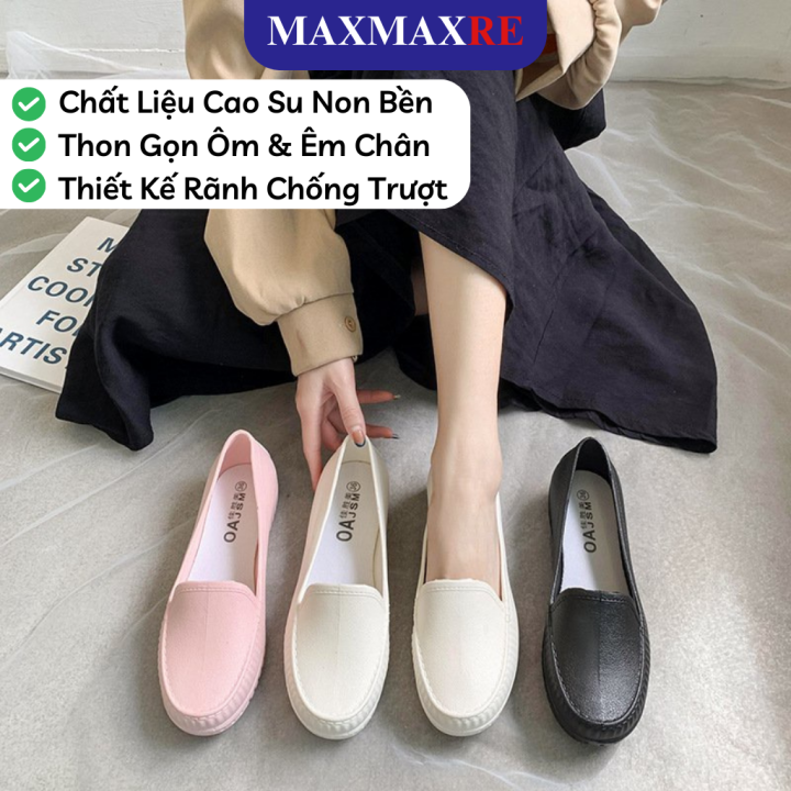 Giày lười nữ tôn dáng chân, giày nhựa đi mưa mềm nhẹ êm chân | Lazada.vn