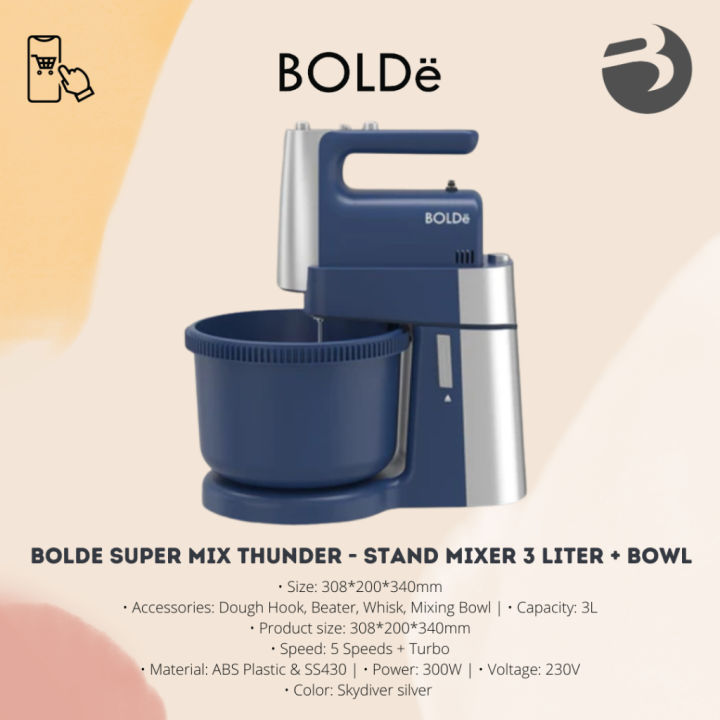BOLDE SUPER MIX THUNDER - STAND MIXER 3 LITER + BOWL | Lazada Indonesia