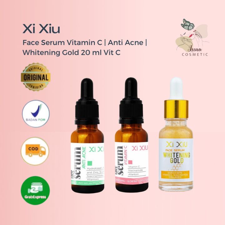 Xi Xiu Face Serum Wajah Xixiu Anti Acne Vit C Gold Whitening - Netto 20 ...
