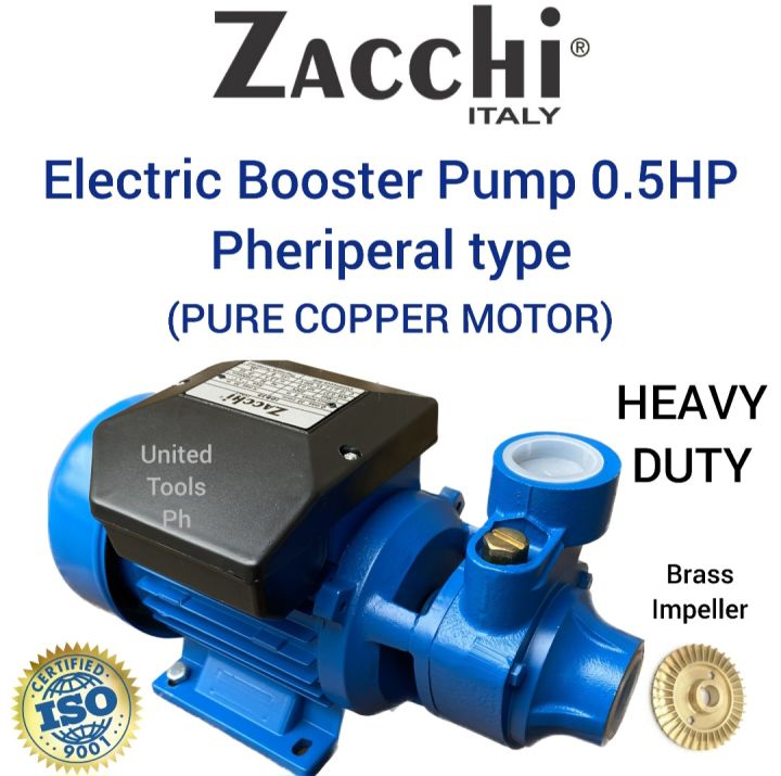 ZACCHI Electric Shallowell Booster Pump 0.5HP Pure Copper Motor HEAVY ...