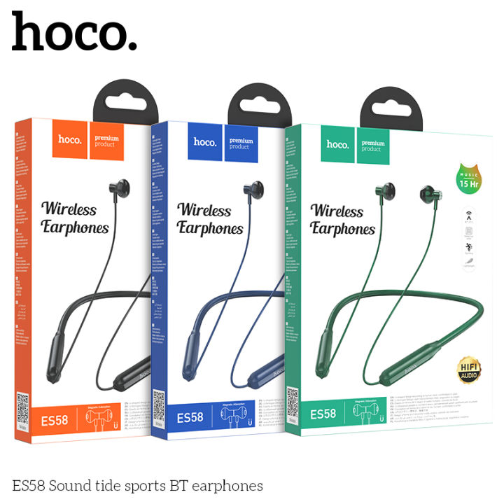 Hoco หูฟังบลูทูธ ES58ไร้สาย5.0ของแท้,ชุดหูฟังสปอร์ตกันน้ำพร้อมไมโครโฟน ...