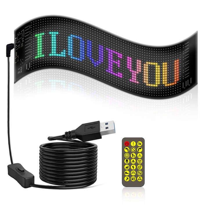 LED Matrix Panel Programmable Flexible Screen IP65 Display Animation Message Scrolling Sign APP ...