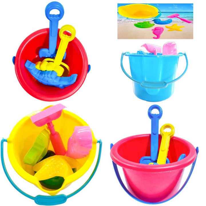 Plastic Beach Sand Toys Set Bucket Shovel Rake Outdoor Play Digging Toy ...