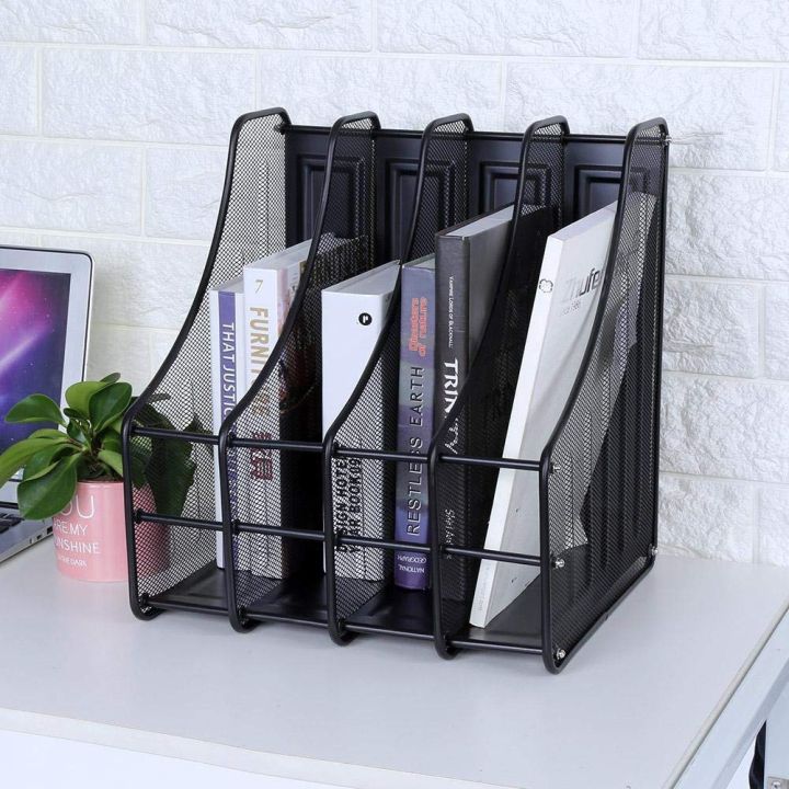 4 Tier Desk Organizer Tray office Metal Mesh for Organizing Files ...