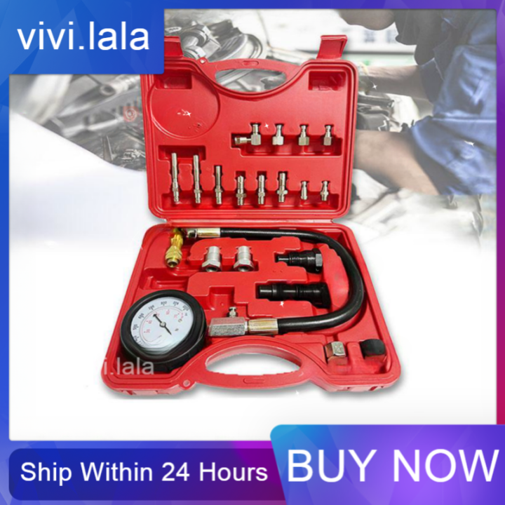 Diesel Engine Compression Cylinder Pressure Tester Gauge Kit 0-1000psi ...