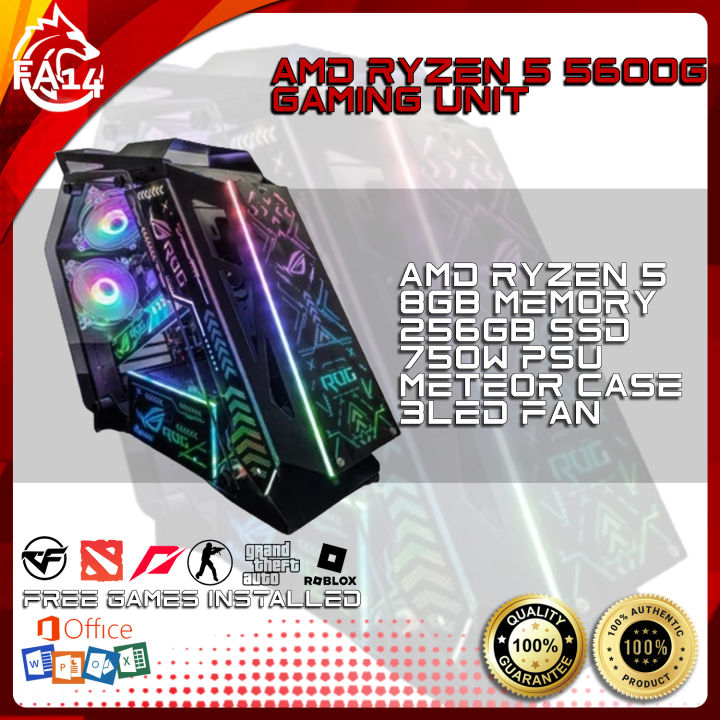 Ryzen 5 5600G │Cyborg Gaming System Unit │8gb ram │ 256gb Ssd │Windows ...