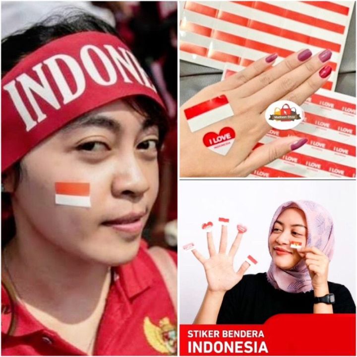 25 pcs Stiker Bendera Merah Putih Dirgahayu Indonesia Sticker Pipi 17 ...