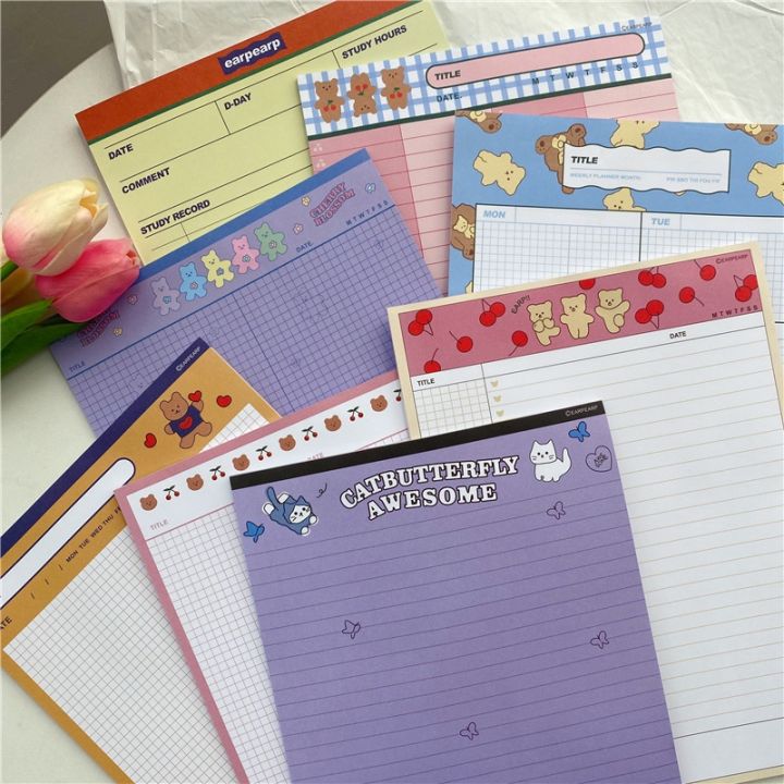 (30 sheets) B5 Grid Korean Bear Memo Pad Note Pad 学习纸 拍纸本 | Lazada
