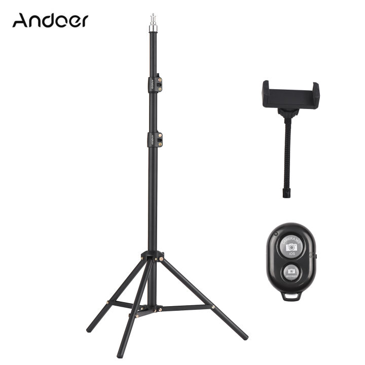 Andoer 210cm/83in Portable Metal Light Stand Heavy Duty Adjustable Photography Tripod Stand 1/4 ...