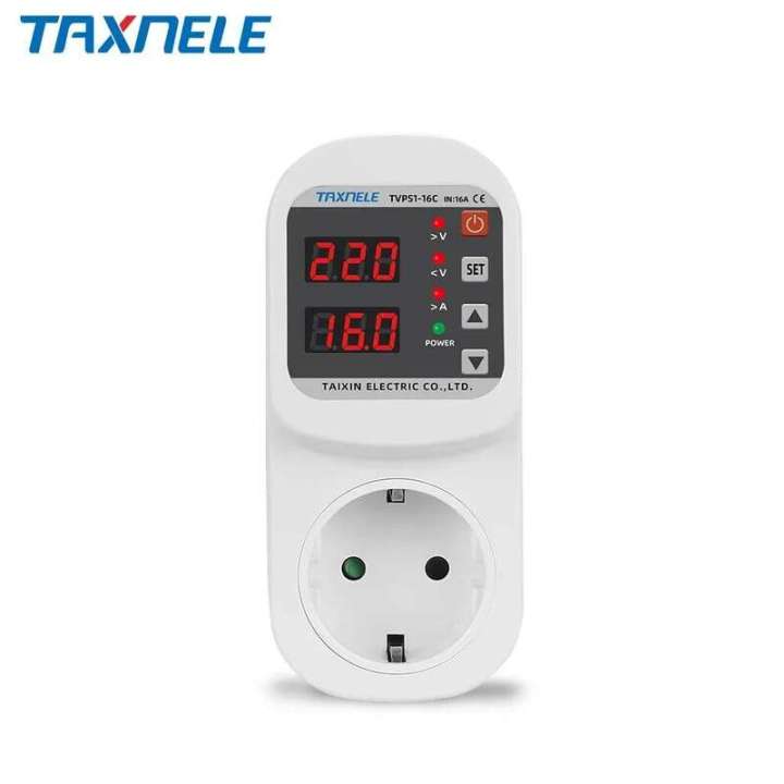Over Current Under Voltage AC 220V 110V Adjustable 16A Surge Protector ...
