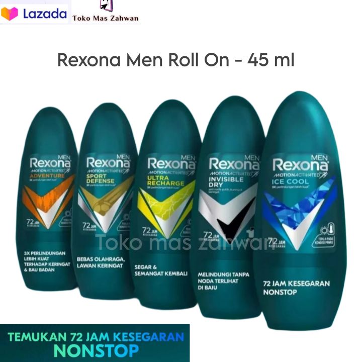 REXONA MEN DEODORANT ROLL ON 72 JAM KESEGARAN - DEODORAN PRIA 45ML ...