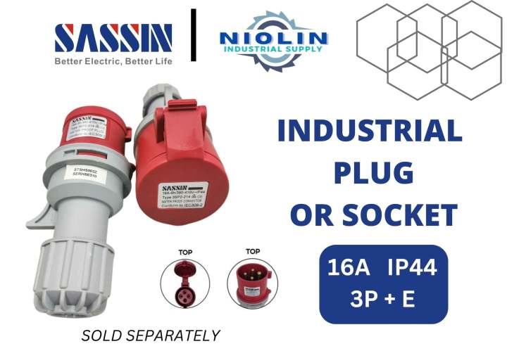 SASSIN Industrial Plug or Socket 16A IP44 ( Sold Separately ) | Lazada PH
