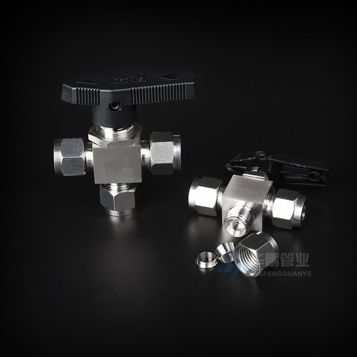 304/316 stainless steel ferrule three-way ball valve horizontal panel ...