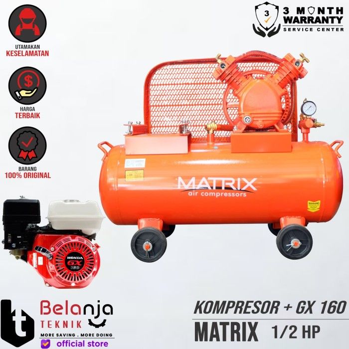 Matrix Mesin Kompresor Angin 0.5 Hp Honda Gx 160 5.5 Hp Air Compressor ...