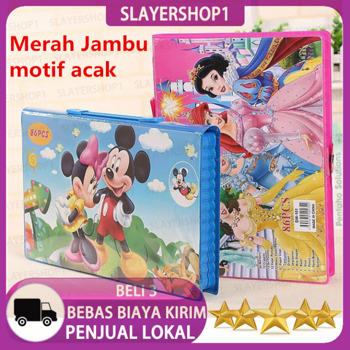 Slayershop motif acak COLOURING SET 86 IN 1 CRAYON KARAKTER CAT AIR ...