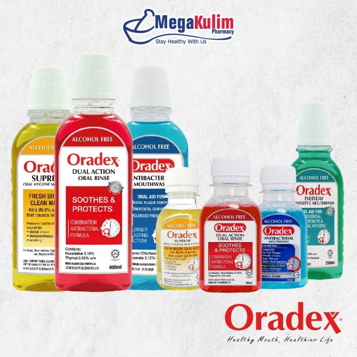 Oradex Mouthwash (90mL / 250mL / 400mL / 750mL) | Lazada