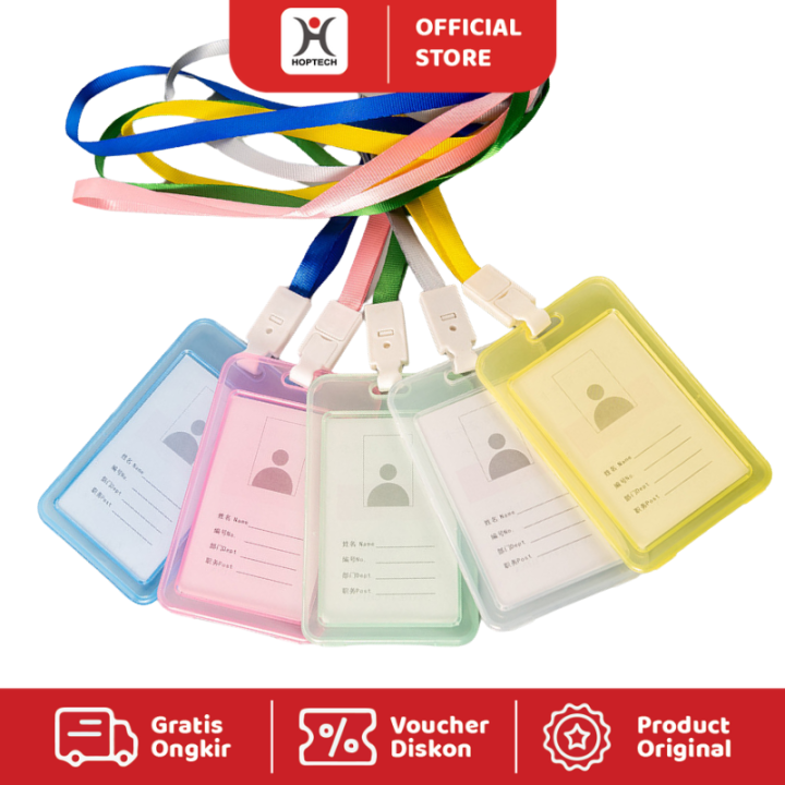Name Tag Id Card Transparant Gantungan Kartu Nama Plastik Vertical ...
