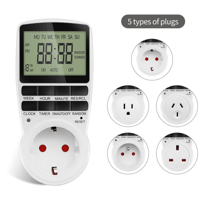 Electronic Digital Timer Switch Socket Kitchen Timer Outlet Programmable Timing Socket Control ...