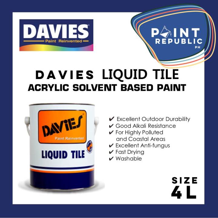 Davies Liquid Tile Acrylic Solvent Based High Performance Paint - 4L ...