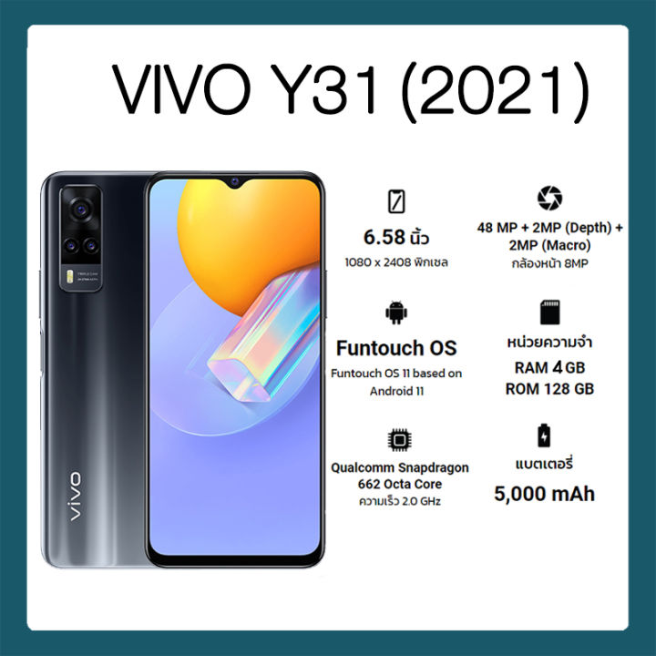 Vivo Y31 (2021) (Ram4+Rom128) (By Lazada Superiphone) | Lazada.co.th