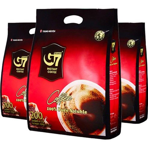 G7 Instant Coffee Pure black 200 sachets X 2g X 3 Pack, 600 sachets / Direct From Korea | Lazada ...