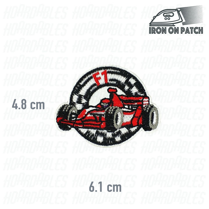 F1 Winner Race Car Red Formula 1 Travel Iron On Sew DIY Fabric Decor ...
