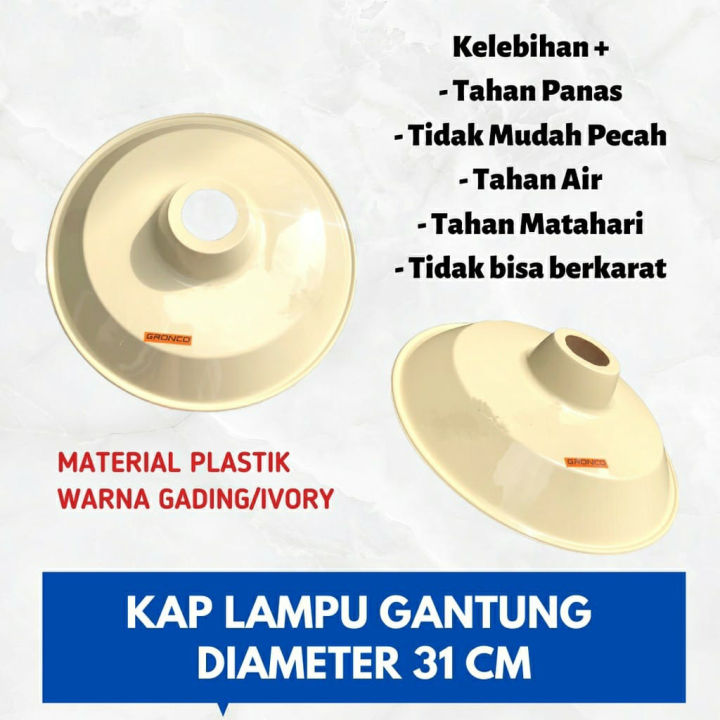 KAP LAMPU GANTUNG WD Plastik diameter 31cm E27 KAP LAMPU WD TUDUNG PVC | Lazada Indonesia